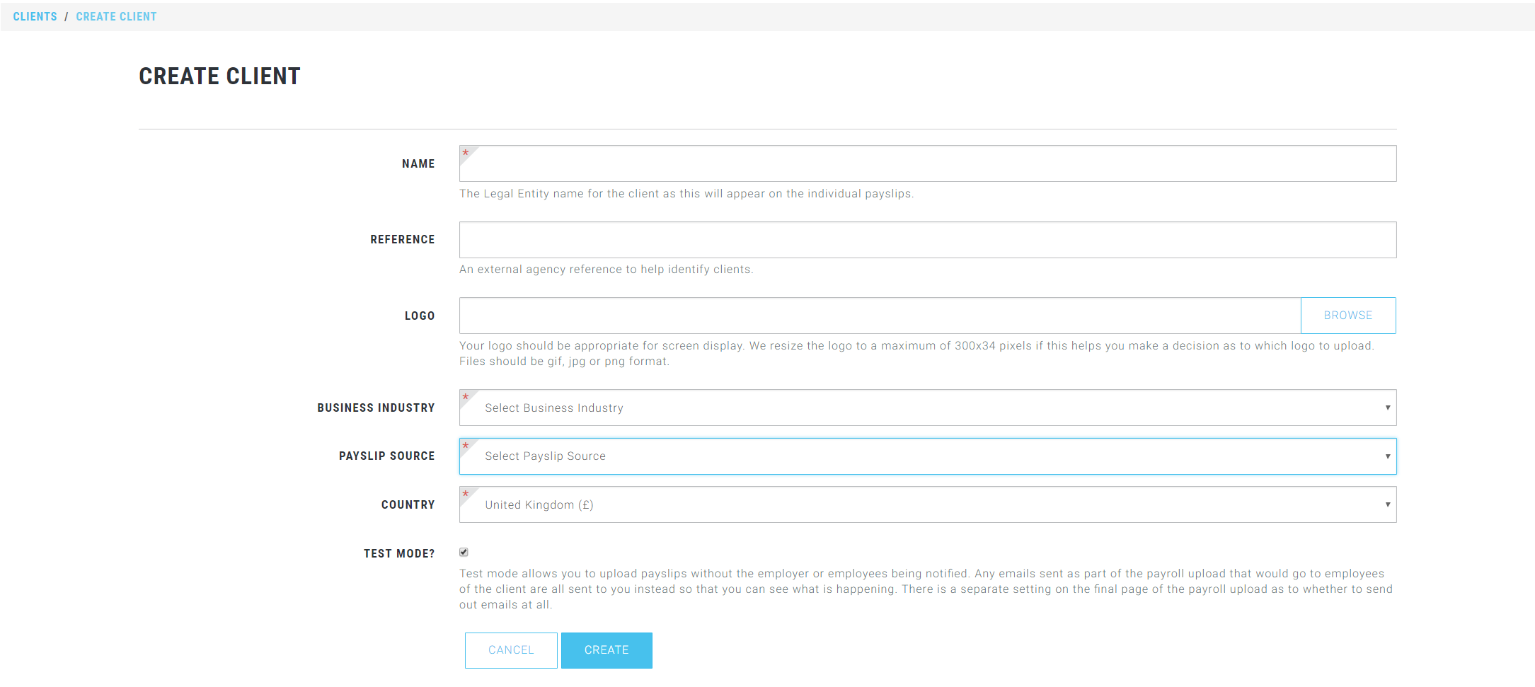 Creating a Client – PayDashboard Ltd